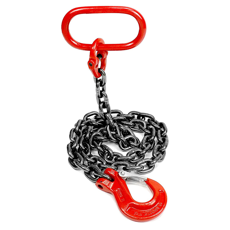 Chain sling, 3/8″x 6′ single leg chain sling, with hook, 6614 pounds ...