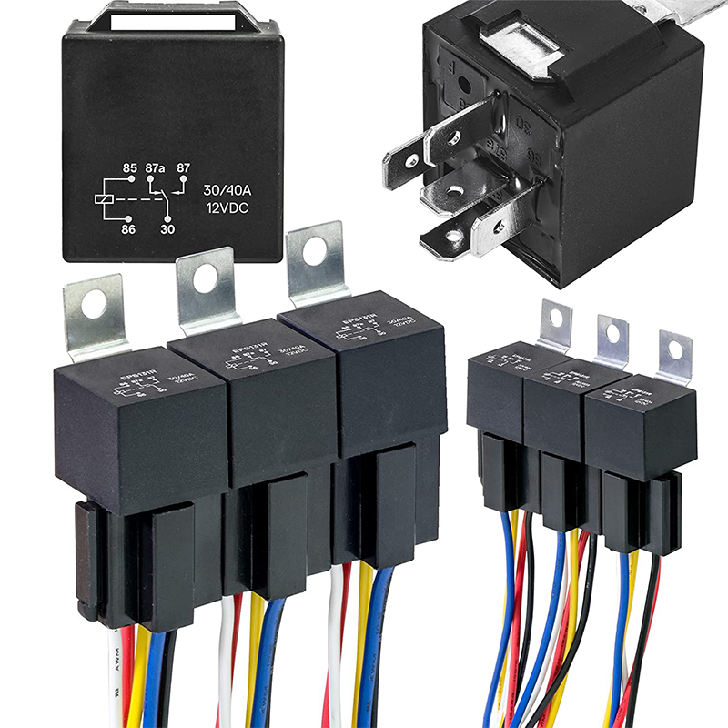 6 Pack 5-Pin 12V Relays Kit Interlocking Harness Socket