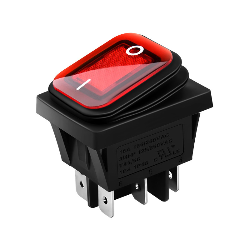 6 Pin Waterproof Rocker Switch 2 Positions 16A 2PCS Silver