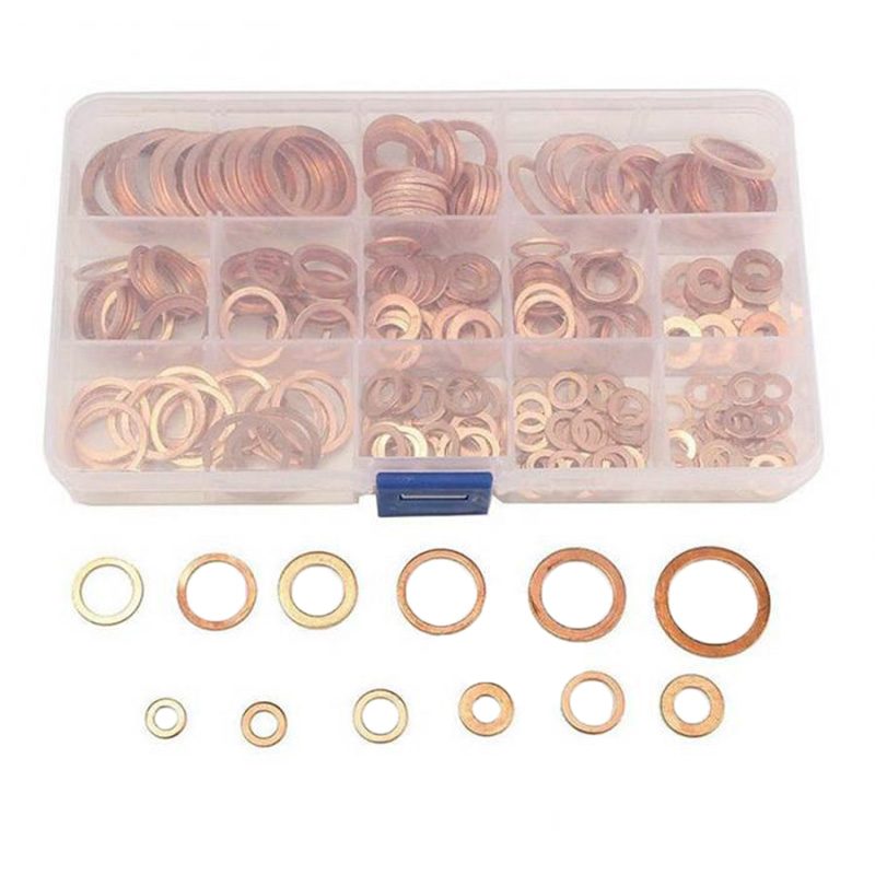 280pcs Copper Gasket Combination Gasket Boxed Flat Gasket Copper ...