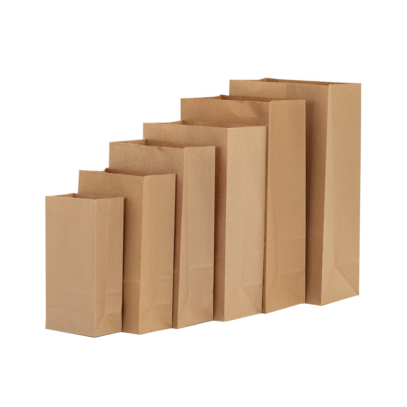 Kraft Paper Bags Bread Baking Packaging Bags 500pcs Square
