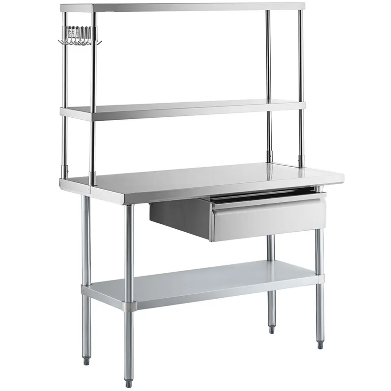 Stainless Steel Work Table With Top Shelf