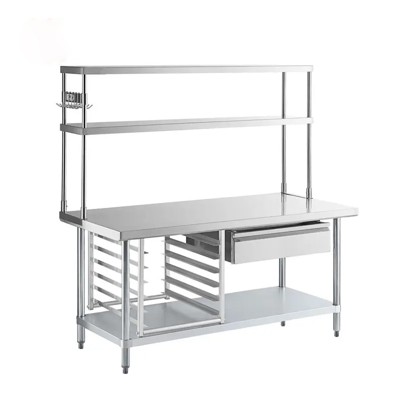 Stainless Steel Work Table With Top Shelf