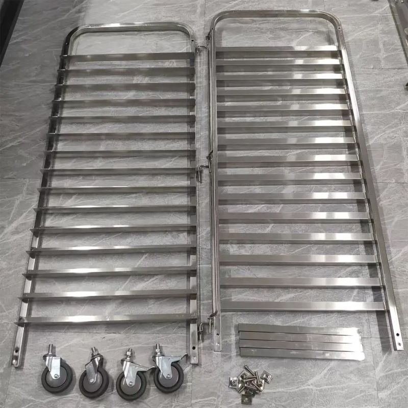 tray rack trolley food grade removable stainless steel