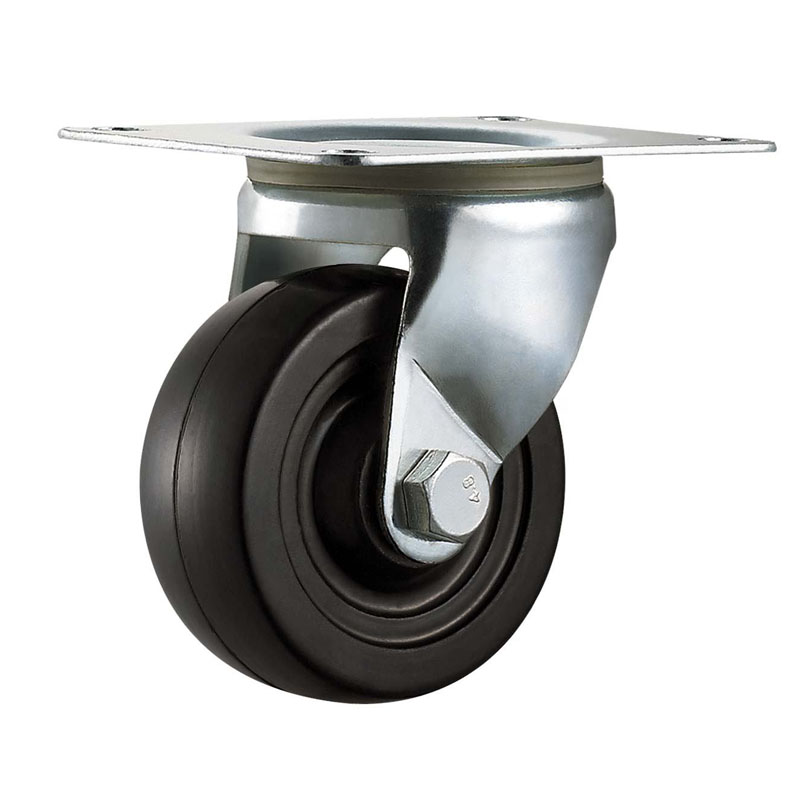 3 Inch Rubber Castor Wheel Black Light Duty Swivel Caster