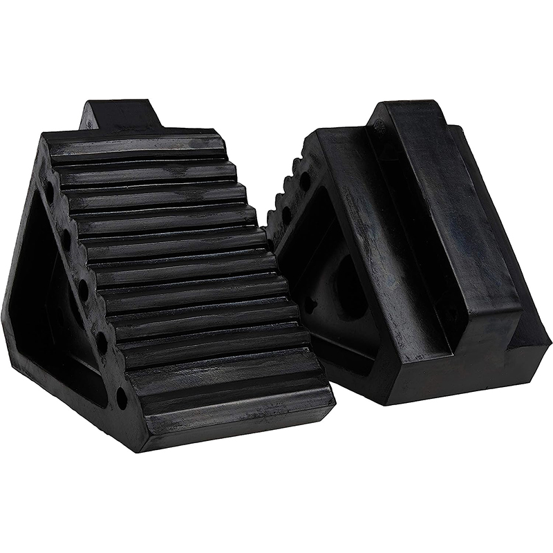 Solid Rubber Black Wheel Chock 8" × 4" × 6" Heavy Duty Wheel Chock for ...