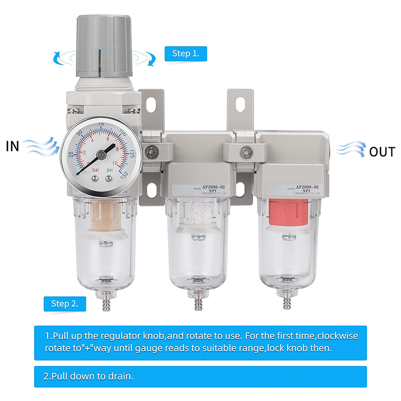 Three Stage Air Drying System 5 Micron Particulate Filter Air Pressure ...