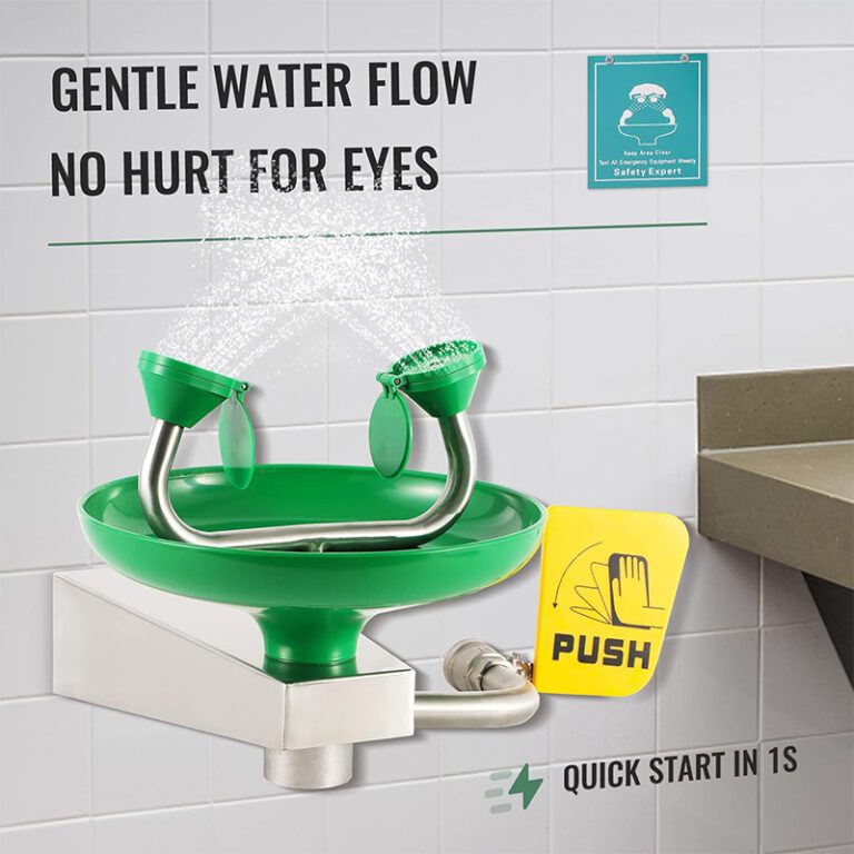 Emergency Eye Wash Station ABS Plastic Basin Wall Mounted