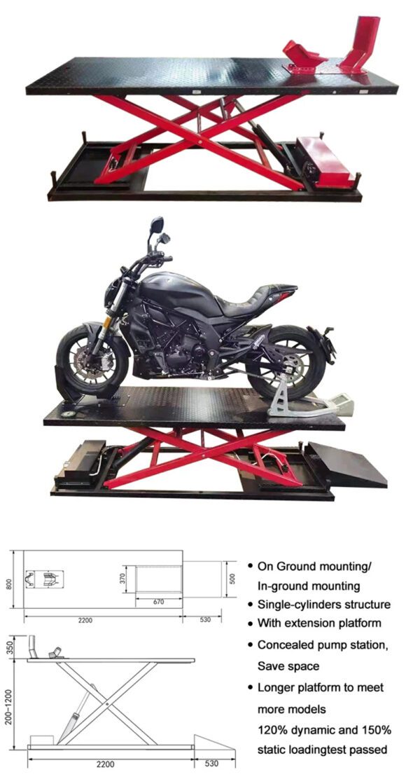 Motorcycle Lifter Lift Platform Hydraulic Motorcycle Lift