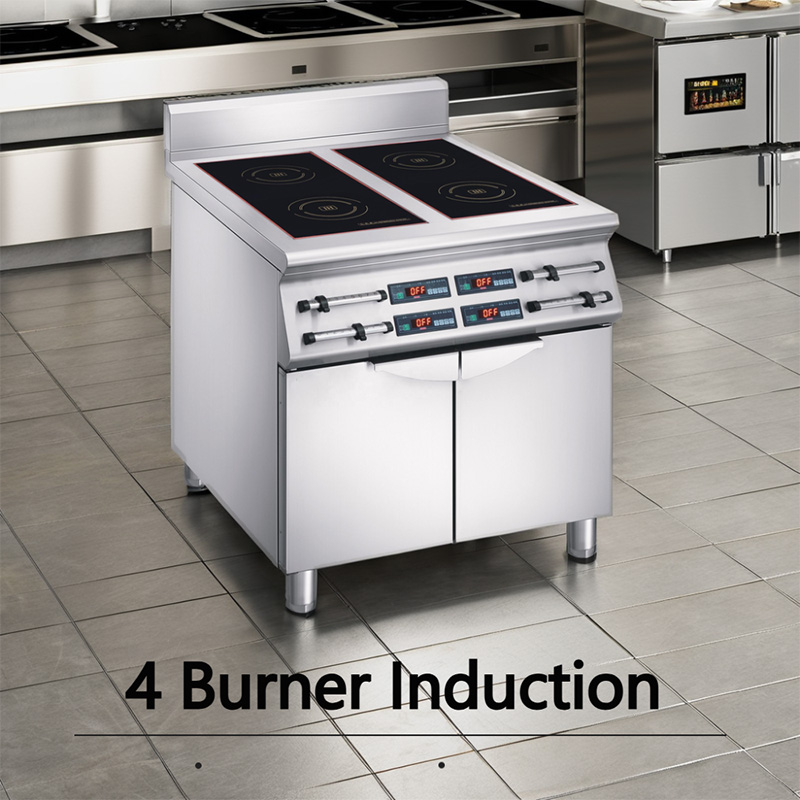 Commercial Kitchen Equipment 4 Burner Induction Cooker Stainless Steel ...