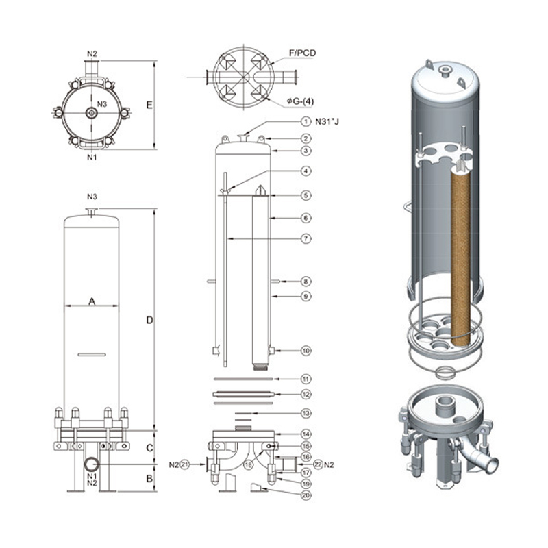 Industrial Multi-Core Microporous Filter For High-Precision Liquid ...