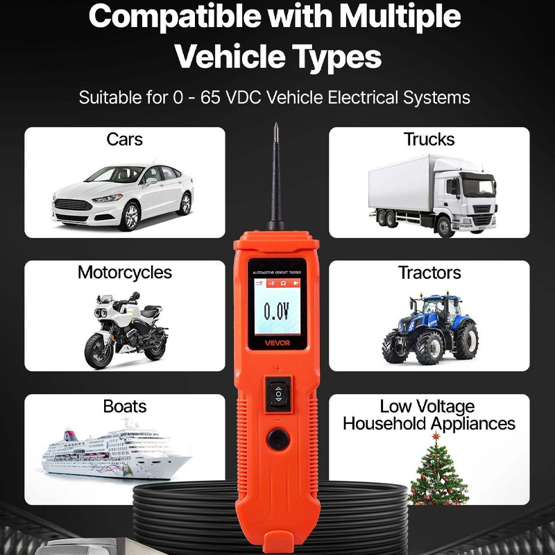 13ft Cable Automotive Circuit Voltage Tester Electrical Testing Tool