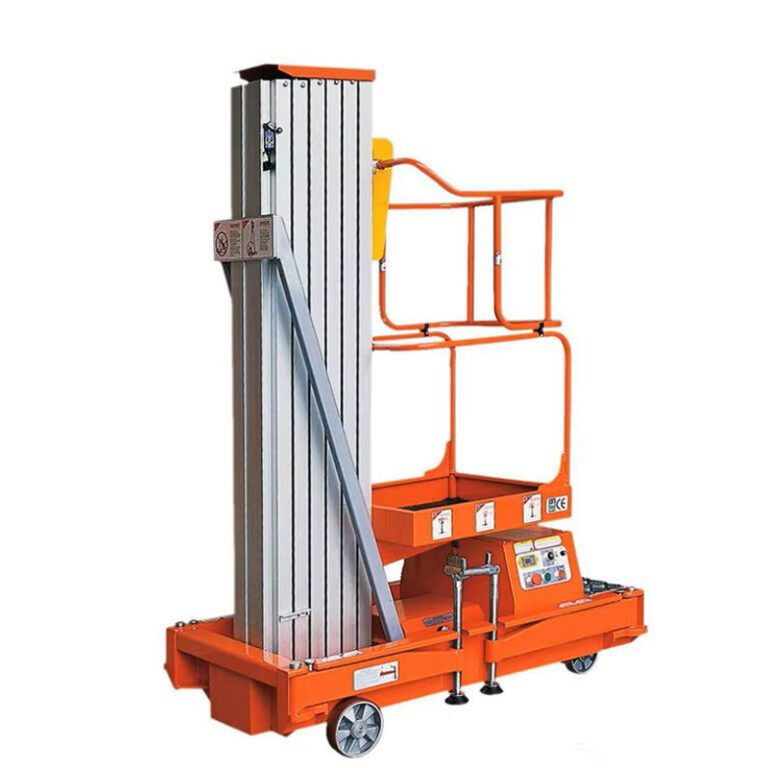 Single Post Car Lift Aluminum Hydraulic Vertical Mast Lift
