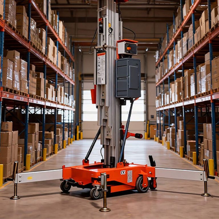 Single Post Car Lift Aluminum Hydraulic Vertical Mast Lift