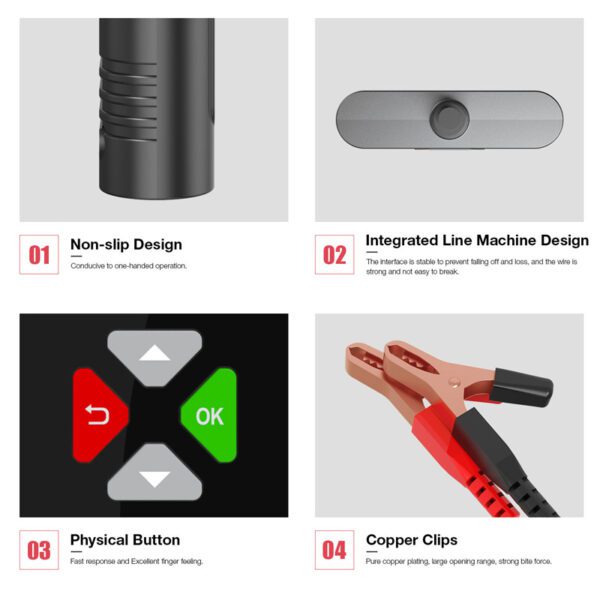 100–2000 CCA Automotive Digital Battery Tester with LCD Screen