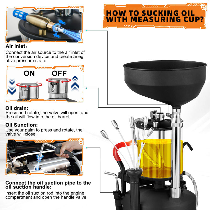 Automotive Car Oil Changer with Oil Recovery Barrel for Workshop