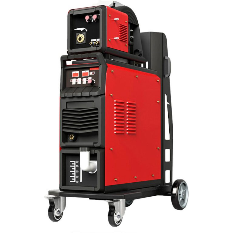 Industriel MIG MMA CO2 dobbeltpulssvejser med mobil vogn