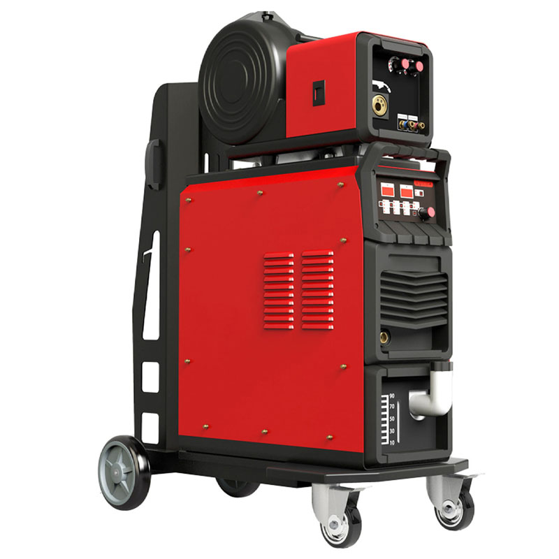 Industriel MIG MMA CO2 dobbeltpulssvejser med mobil vogn