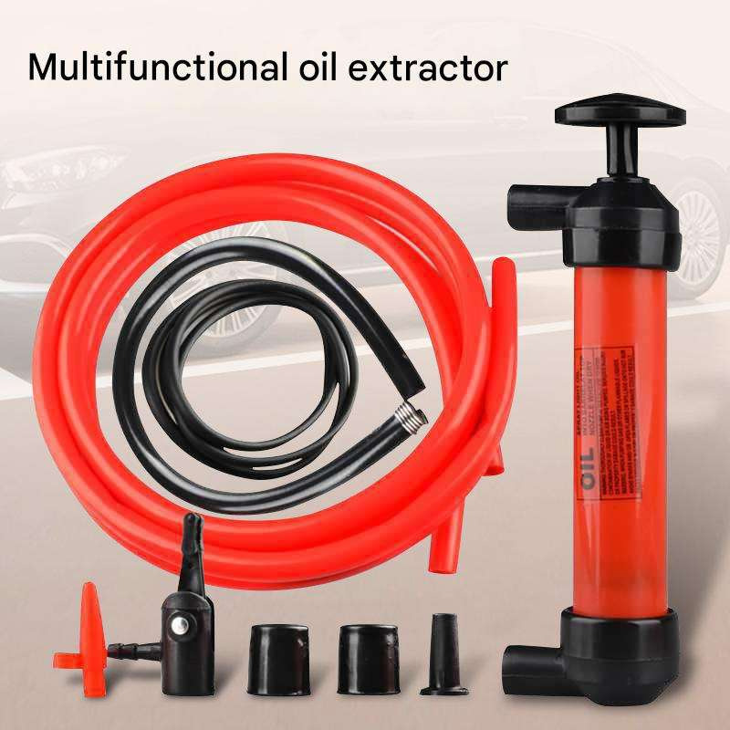 Manuell biloljeskifter med plastavtrekker og oljeføringsrør