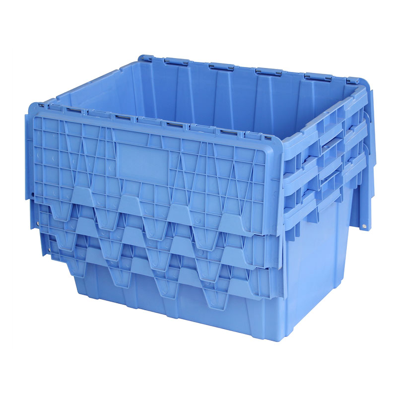 Industrial Plastic Container Stackable Nestable Crate with Lid