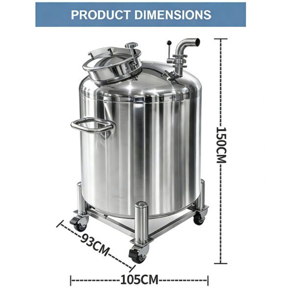 2000L SUS316 Stainless Steel Storage Tank for Liquid Lotion